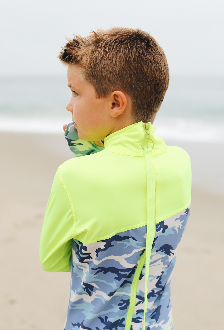Boy's Full Body Swimsuit - UPF 50+ Sun Protective Swimwear - Blue Camo ...