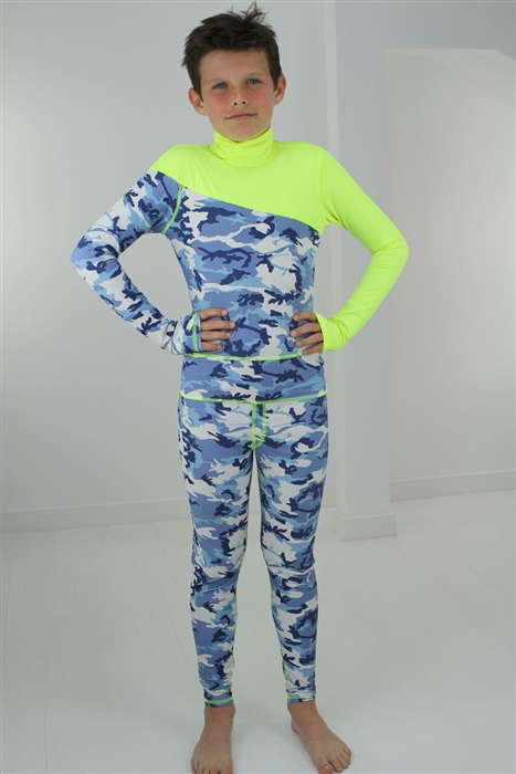 Boy's Full Body Swimsuit - UPF 50+ Sun Protective Swimwear - Blue Camo ...